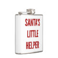 Funny Christmas santa's little helper flask xmas | Zazzle