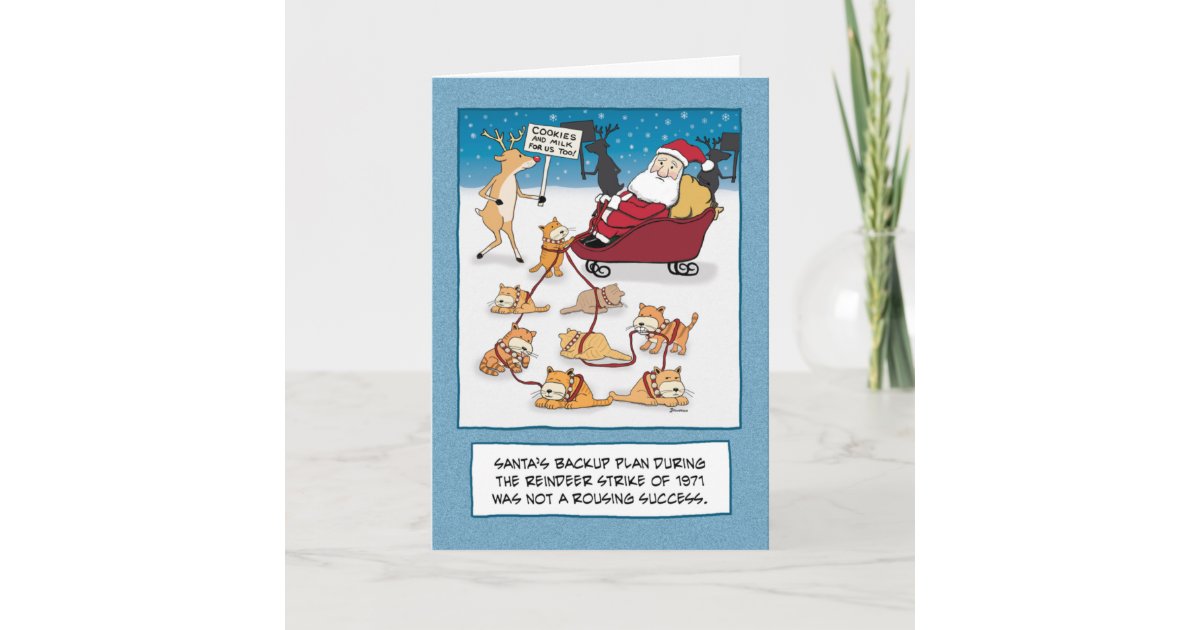 Funny Christmas: Santa's Sleigh Cats Holiday Card | Zazzle