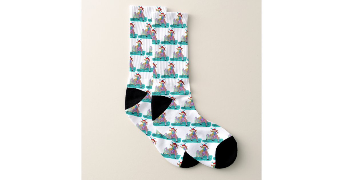 Funny Christmas Screaming Goats Socks | Zazzle