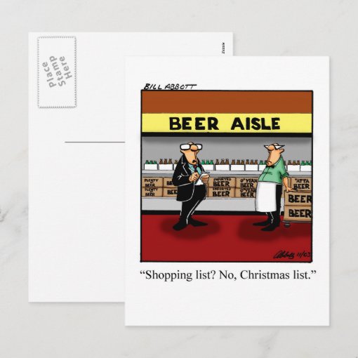 Funny Christmas Shopping Humor Postcard | Zazzle