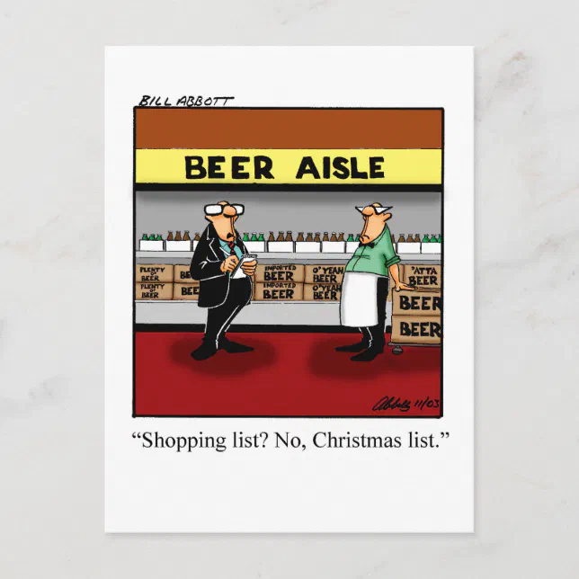 Funny Christmas Shopping Humor Postcard | Zazzle