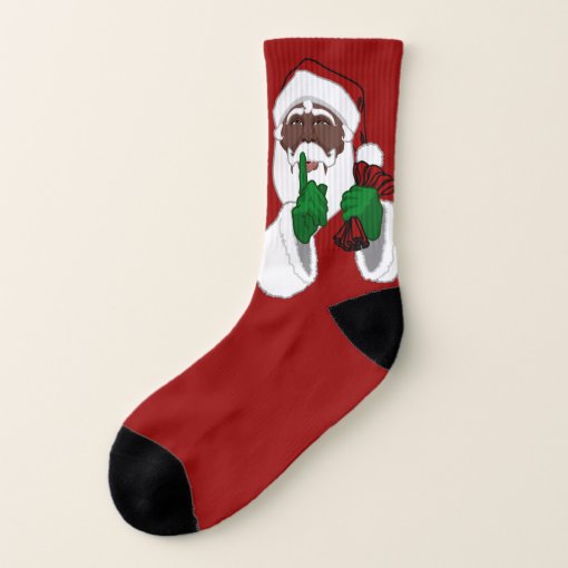 Funny Christmas Socks African Santa Socks Custom | Zazzle