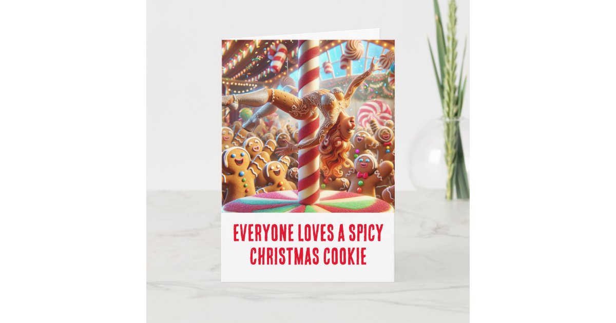 Funny Christmas: Spicy Gingerbread Cookie Card | Zazzle