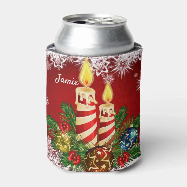 Funny Christmas Stocking Stuffer Custom NAME Beer Can Cooler | Zazzle