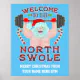 Funny Christmas Swole Santa Claus | Custom Gym Poster | Zazzle