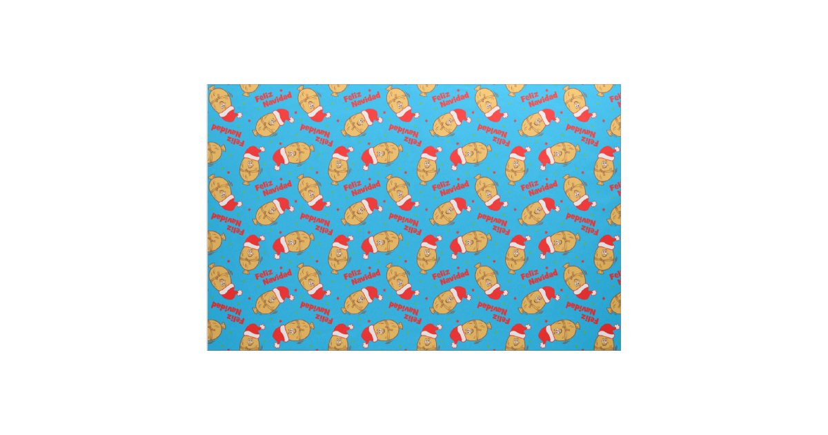 Funny Christmas Tamales Pattern Fabric | Zazzle