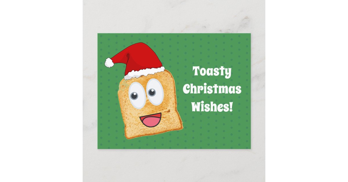 Funny Christmas Toast Holiday Postcard | Zazzle