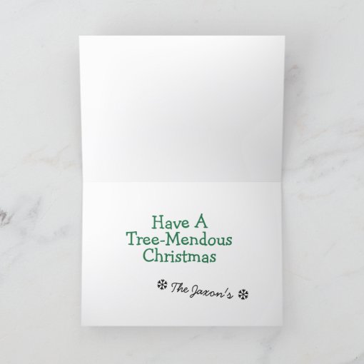 Funny Christmas Tree Balls Pun Folded Holiday Card | Zazzle