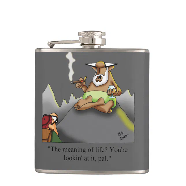 Funny Cigar Humor Flask Gift | Zazzle