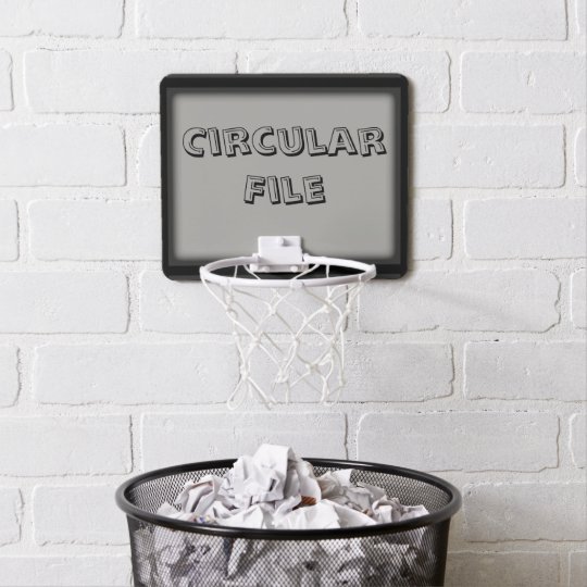 Funny Circular File Trash Can Hoop Gray | Zazzle.com