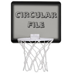 Funny Circular File Trash Can Hoop Gray | Zazzle