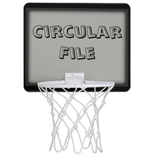 Funny Circular File Trash Can Hoop Gray | Zazzle