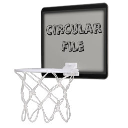 Funny Circular File Trash Can Hoop Gray | Zazzle