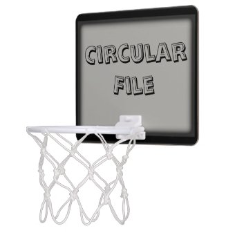 Funny Circular File Trash Can Hoop Gray | Zazzle