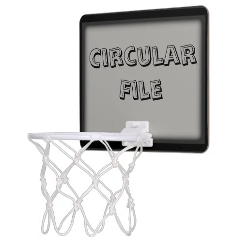 Funny Circular File Trash Can Hoop Gray | Zazzle