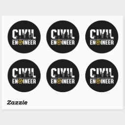 Funny Civil Engineer Civil Engineering Student Classic Round Sticker ...