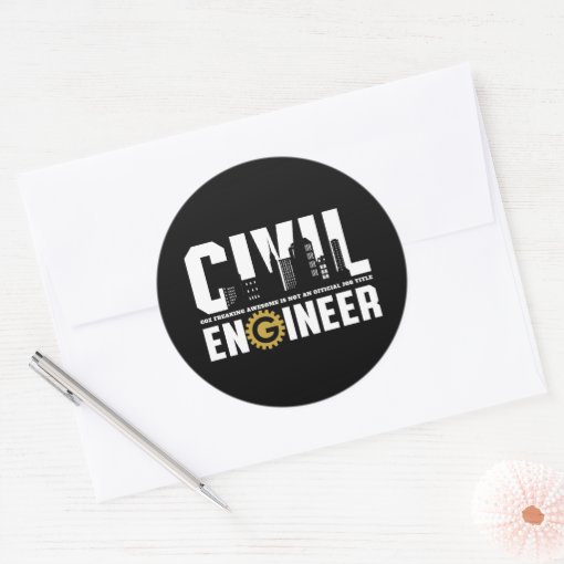 Funny Civil Engineer Civil Engineering Student Classic Round Sticker ...
