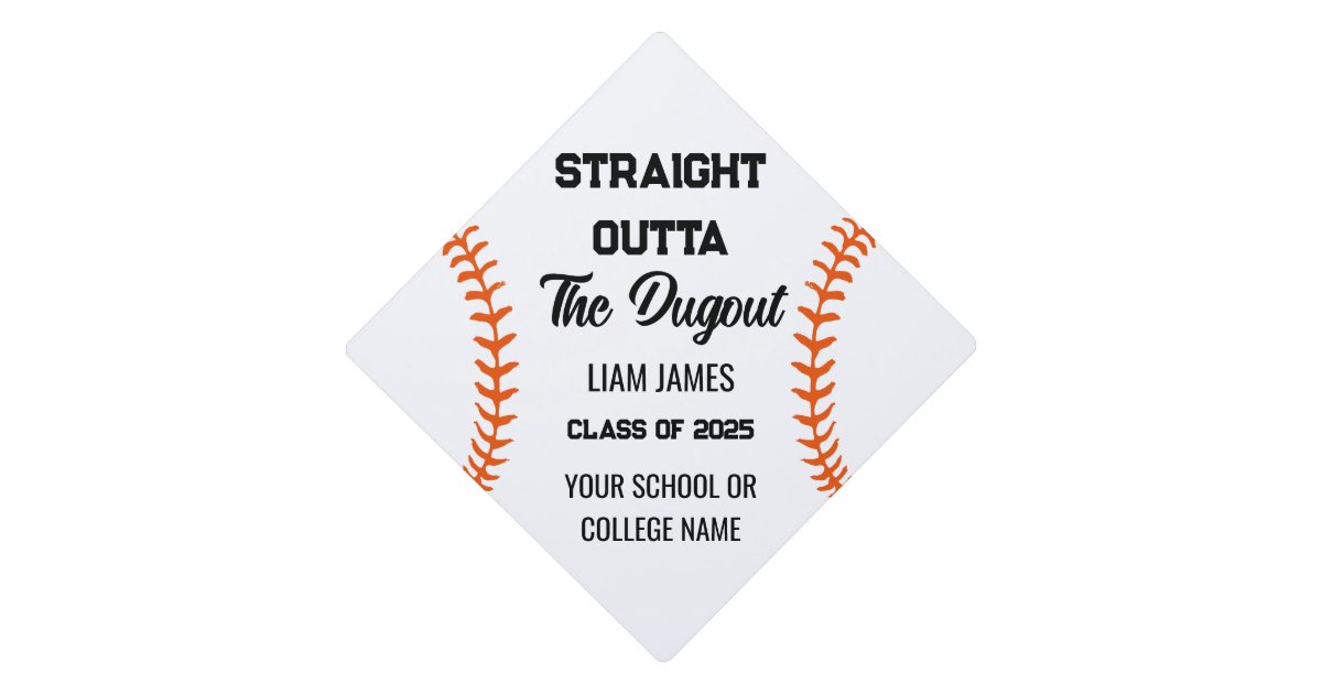 Funny Class of 2025 White Baseball Graduation Cap Topper | Zazzle