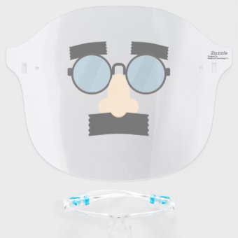 Funny Classic Disguise | Mustache & Eyeglasses Face Shield | Zazzle