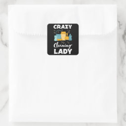 Funny Cleaning Cleaner Housekeeper Gift Square Sticker | Zazzle