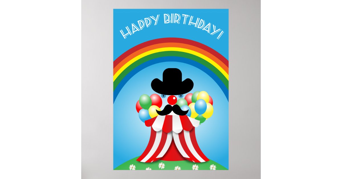 Funny clown face poster | Zazzle