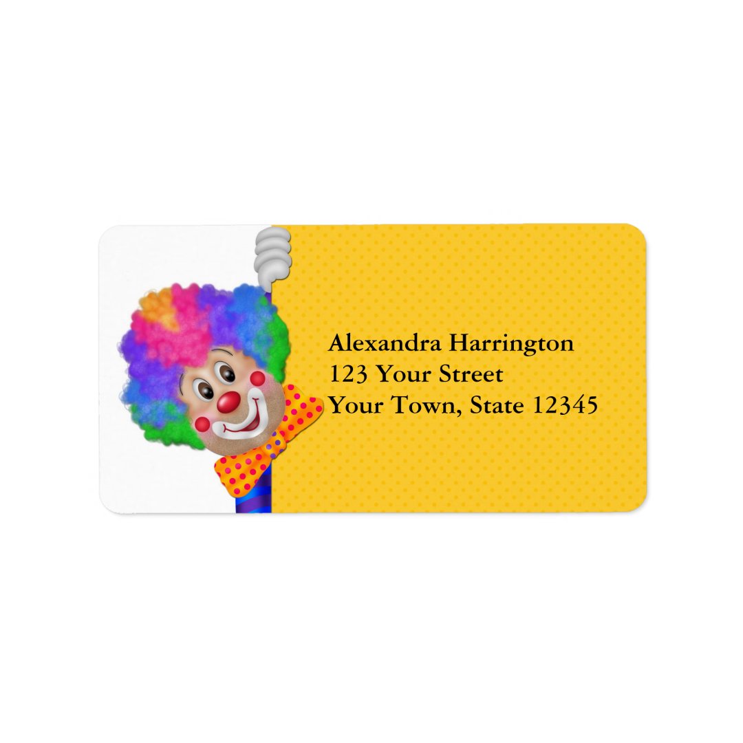 Funny Clown Label | Zazzle