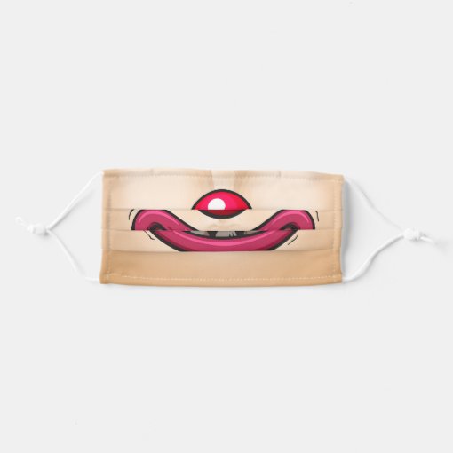Funny clown mouth - Light Complexion Adult Cloth Face Mask | Zazzle