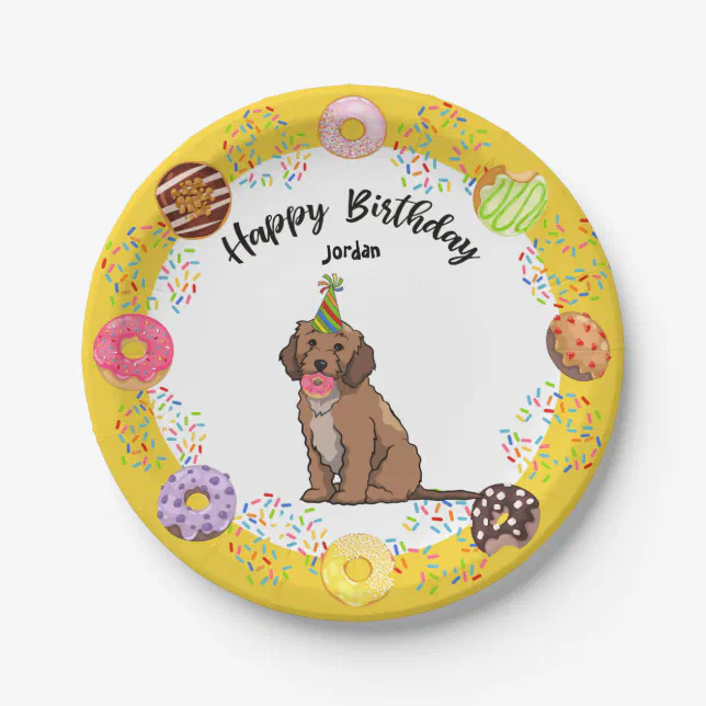 Funny Cockapoo Birthday Party Paper Plate | Zazzle