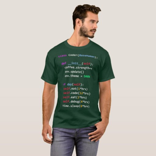 Funny Coding Python Class Eat Code Sleep T-Shirt | Zazzle