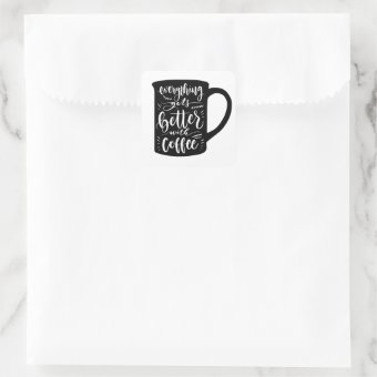 Funny Coffee Addict Java, Latte Caffeine Quote Square Sticker | Zazzle