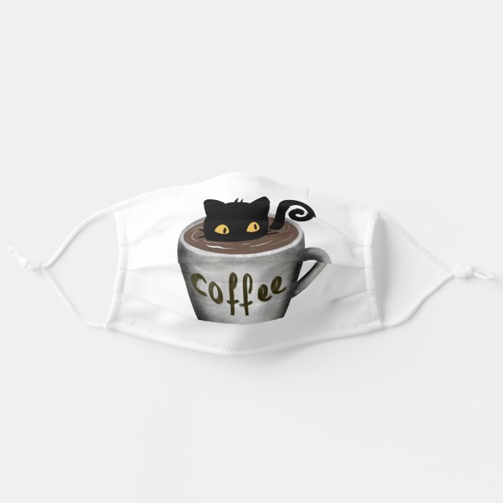 Funny Coffee Cat Cloth Face Mask | Zazzle.com