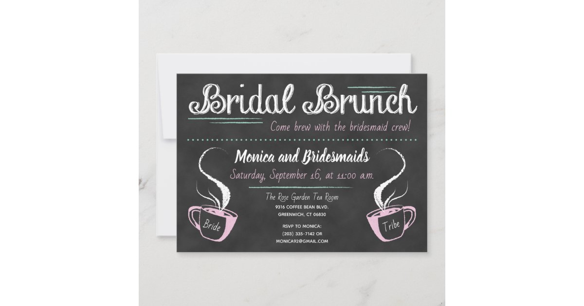 Funny Coffee Chalkboard Bridesmaid Brunch Invitation | Zazzle
