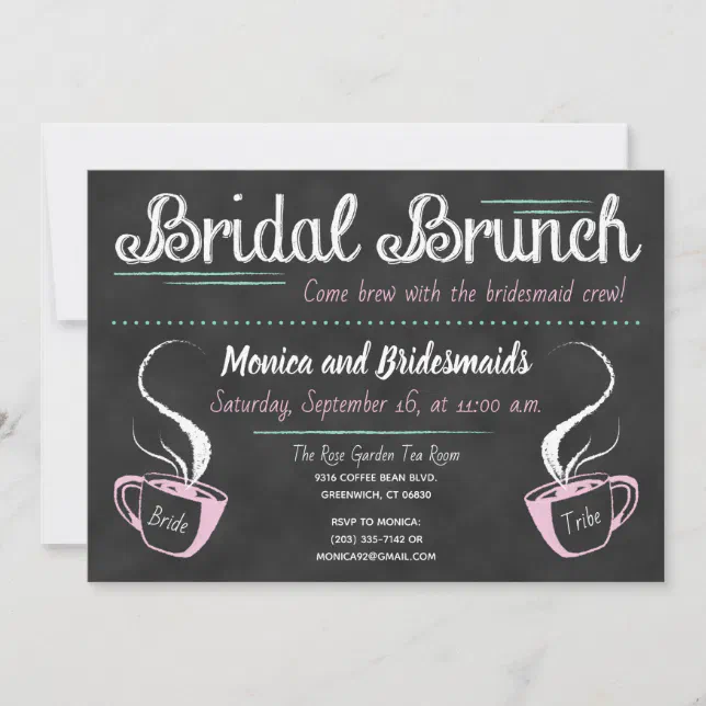 Funny Coffee Chalkboard Bridesmaid Brunch Invitation | Zazzle