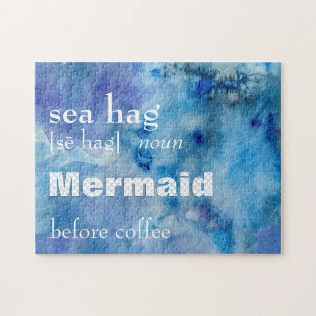Funny Coffee + Mermaid Quote Definition of Sea Hag Jigsaw Puzzle | Zazzle