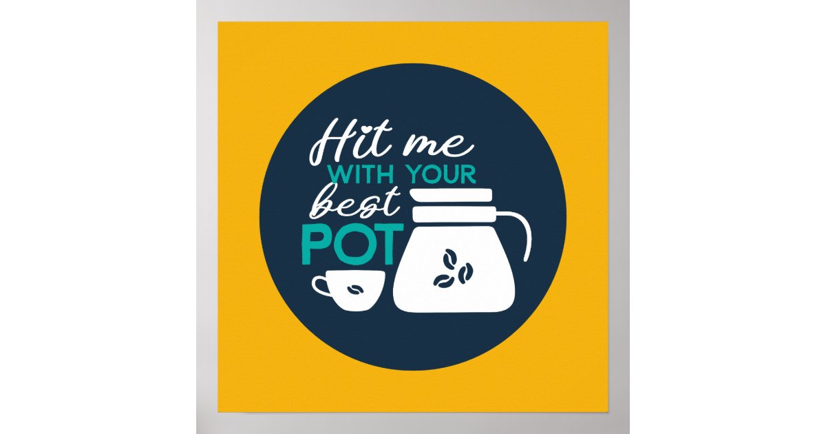 Funny Coffee Pun Typography Art Retro Color Poster | Zazzle