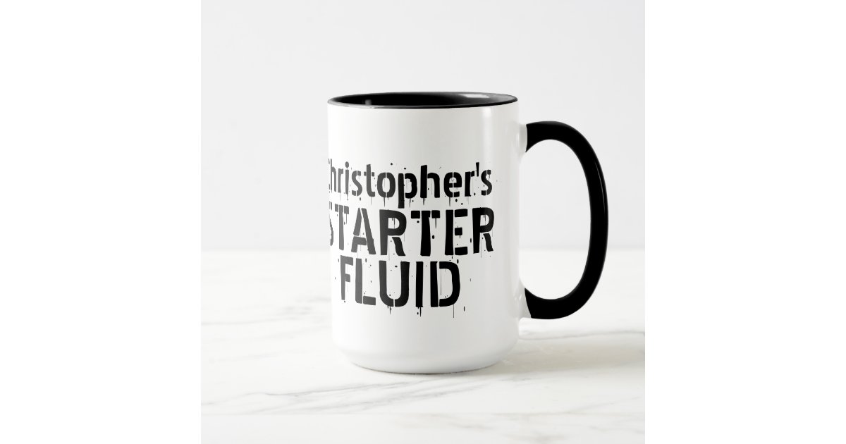 Funny Coffee Starter Fluid Personalized Name Mug | Zazzle