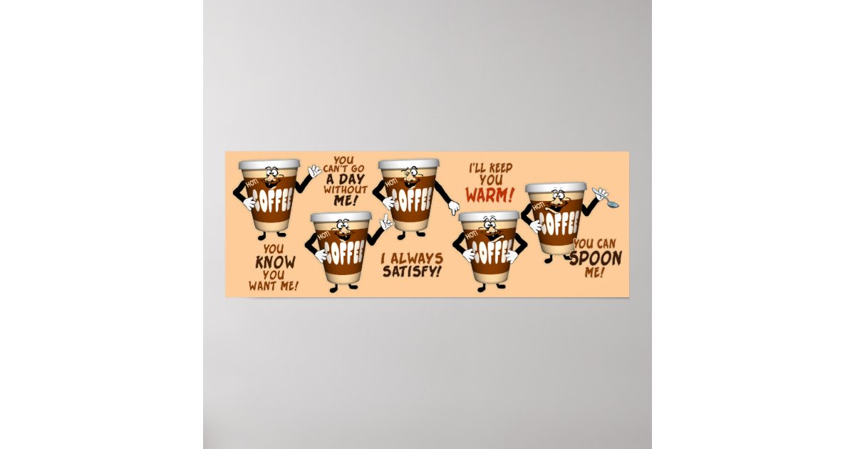 Funny Coffee Talk Poster | Zazzle