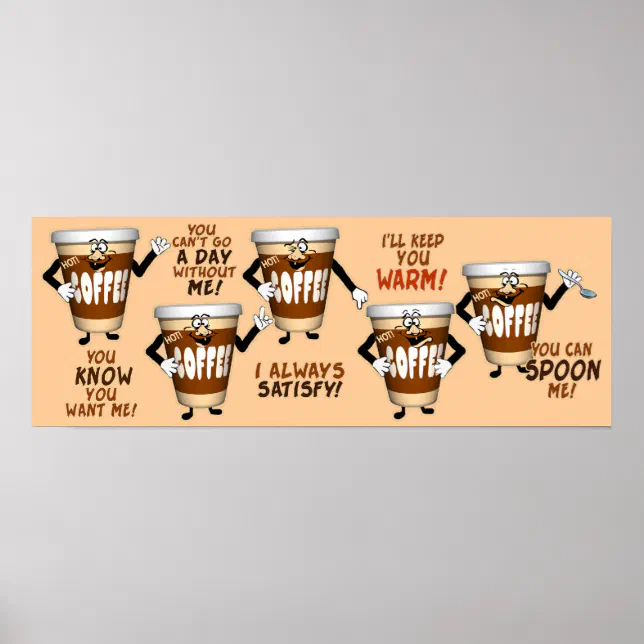Funny Coffee Talk Poster | Zazzle