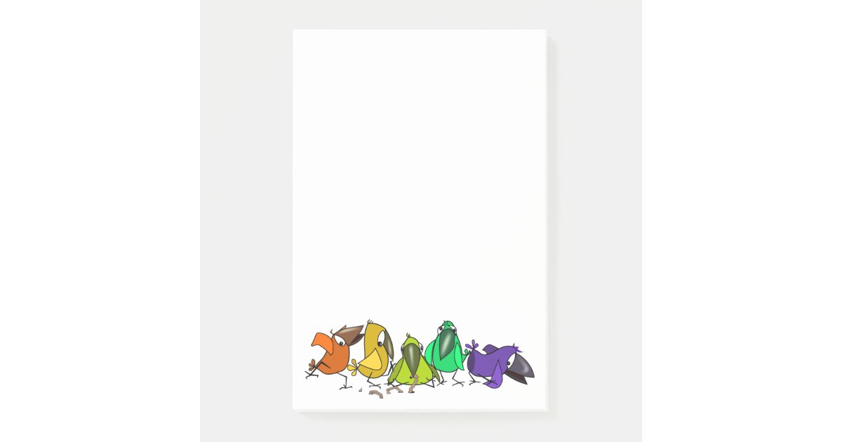 Funny Colorful Birds Post-it Notes | Zazzle