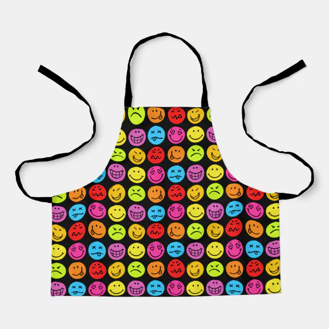 Funny Colorful Faces Apron | Zazzle