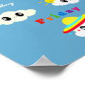 Funny Colorful Kawaii Cartoon Cloud TGIF Kid's Poster | Zazzle