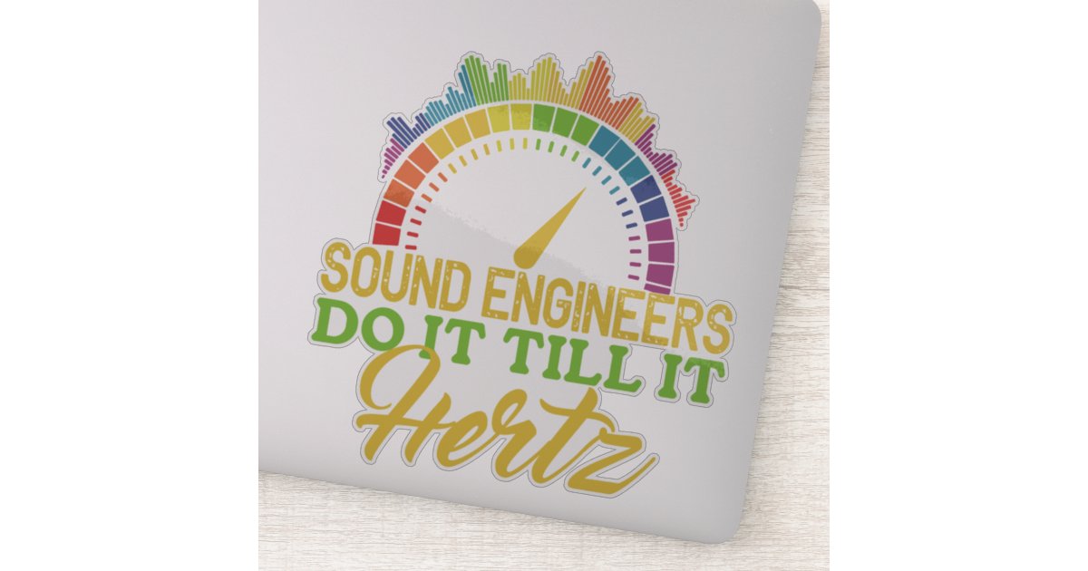 Funny colorful pun sound engineer hertz sticker | Zazzle