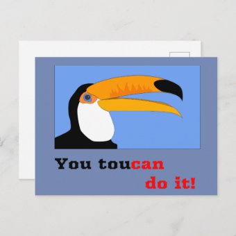 Funny comic cartoon Toucan bird joke ond liner Postcard | Zazzle