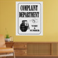Funny Complaint Department, Take a Number Poster | Zazzle