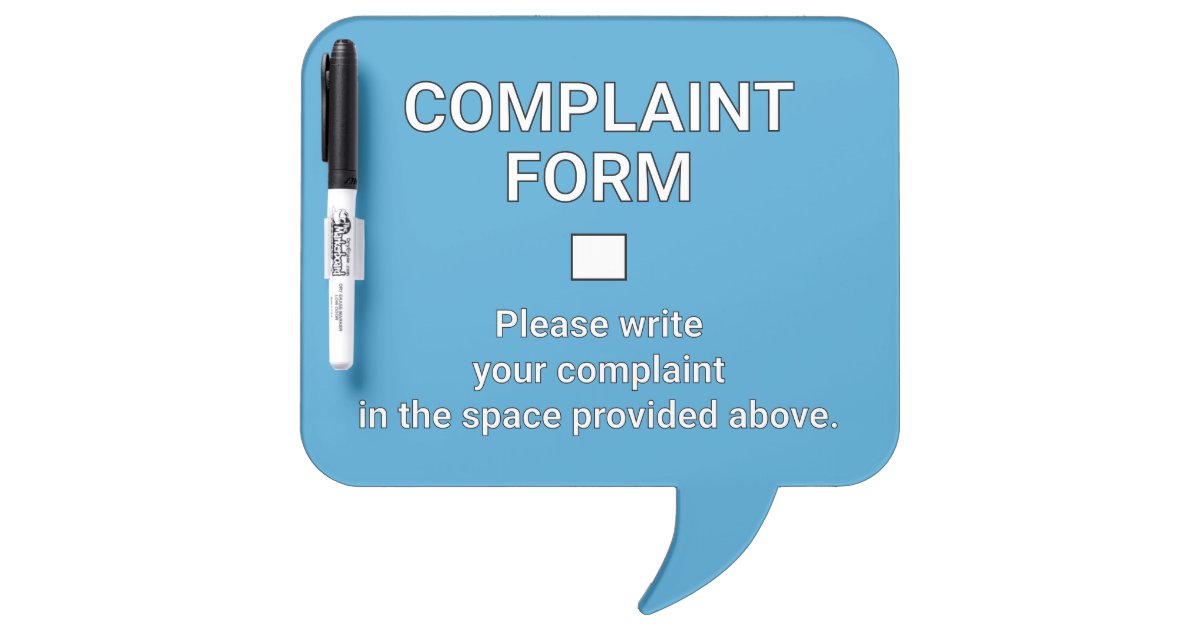 Funny Complaint Form Dry Erase Board | Zazzle