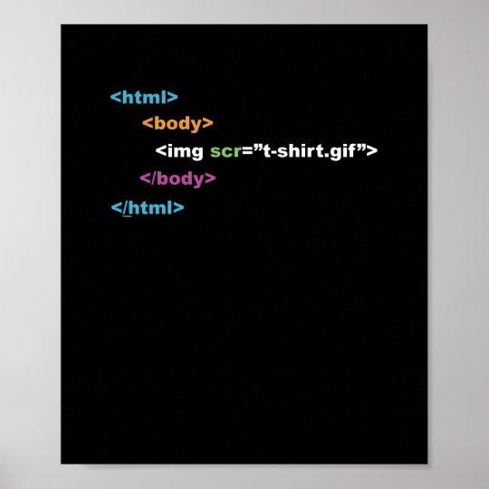 Funny Computer Program Code HTML Poster | Zazzle.com