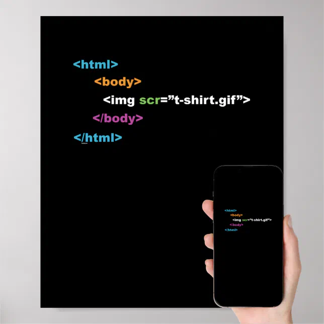 Funny Computer Program Code HTML Poster | Zazzle
