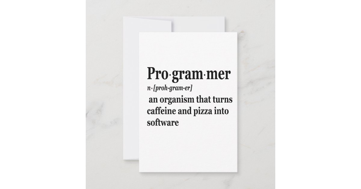 Funny Computer Science Programmer Definition Thank You Card | Zazzle