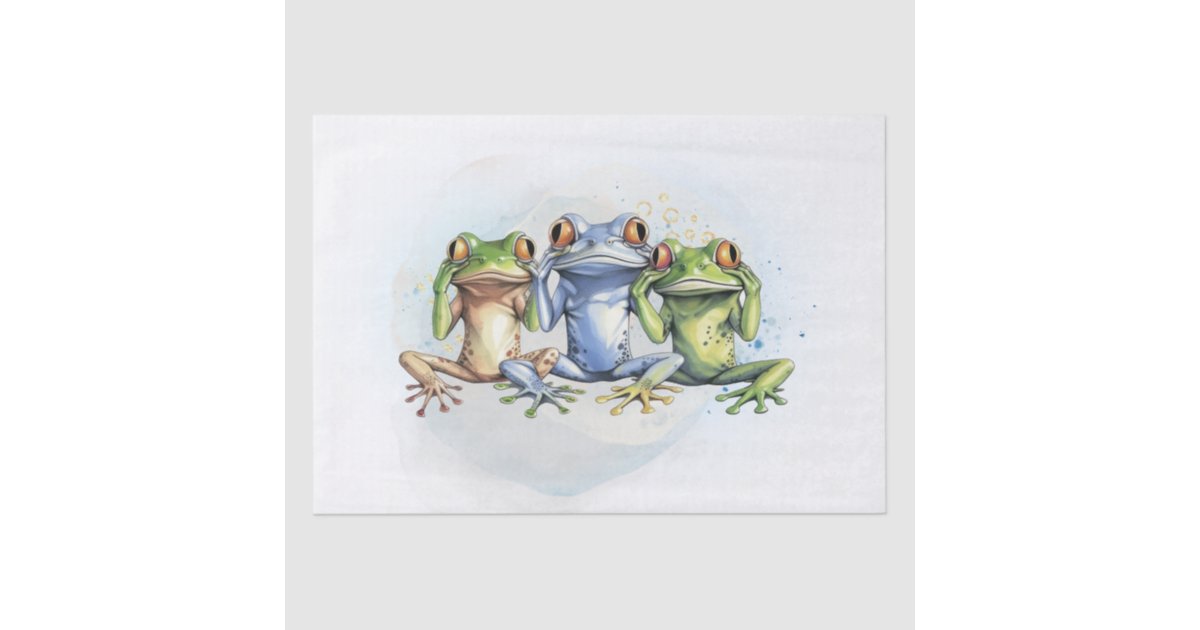 Funny Confused Frogs Tissue Paper | Zazzle
