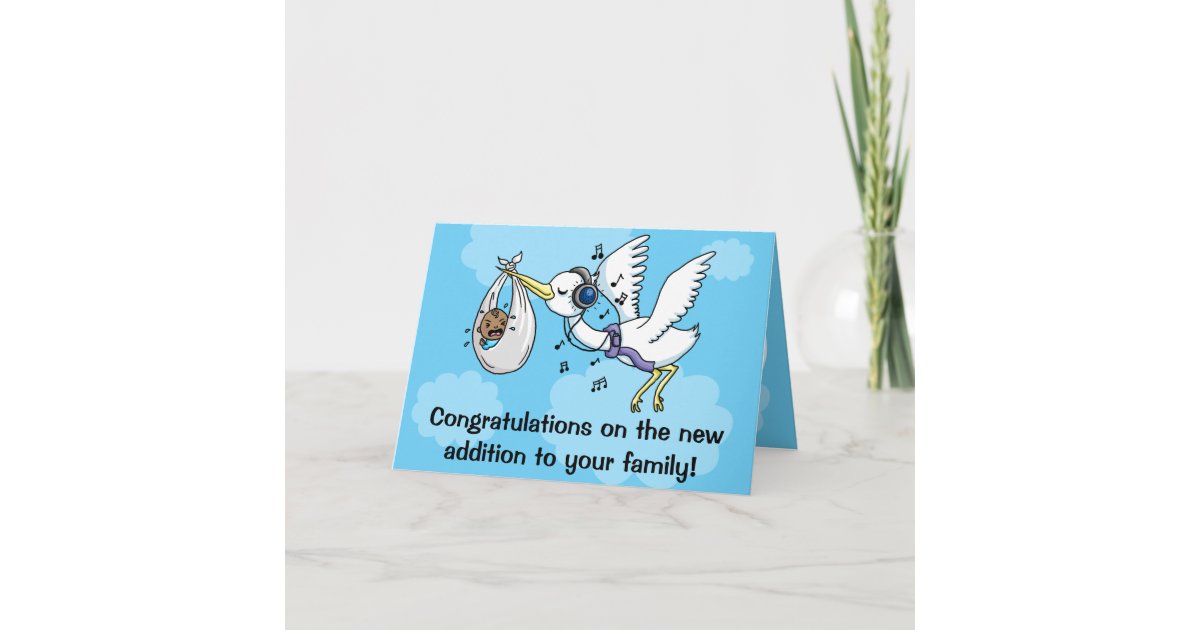 Funny congratulations new baby Stork Card | Zazzle.com